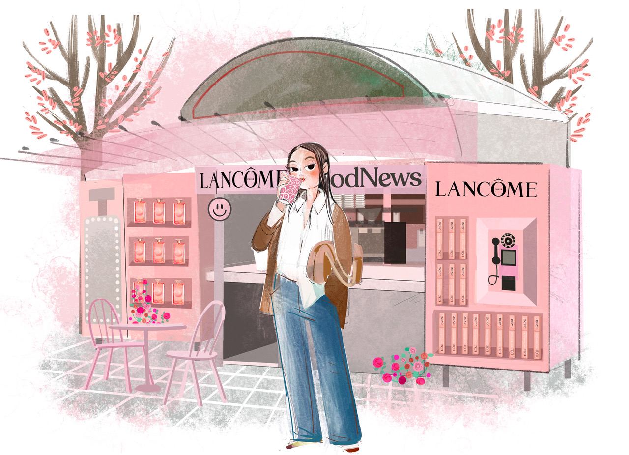 Lancôme x GoodNews: el kiosko que te recarga el power